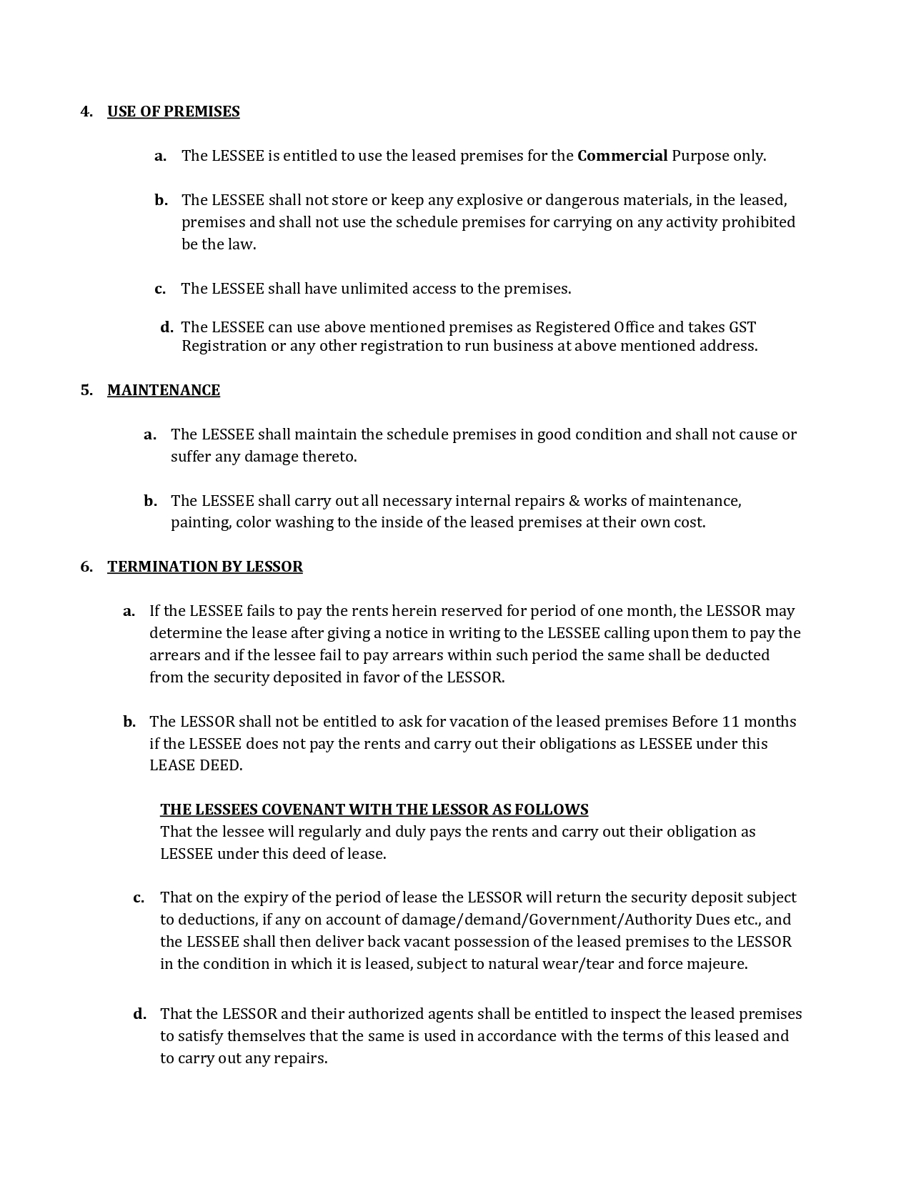 Rent Agreement For GST Registration