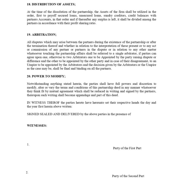 Understanding Partnership Deed: Importance, Format, Content & Types ...